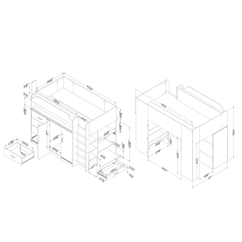 Arlen twin loft bed store